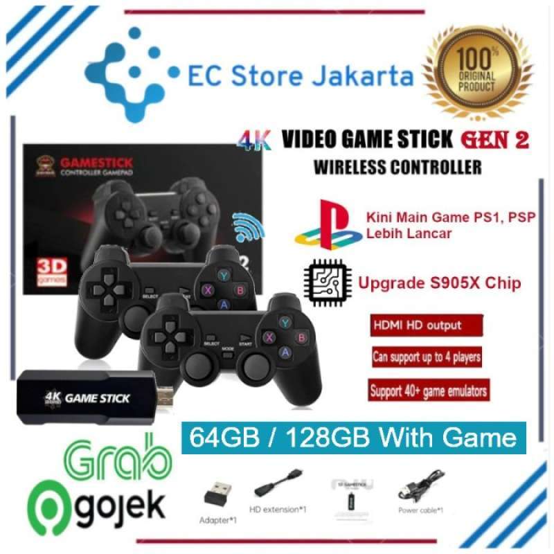 Jual Game Stick 4k Gen 2 Retro Video Game Console Wireless Gamepad Hdmi ...