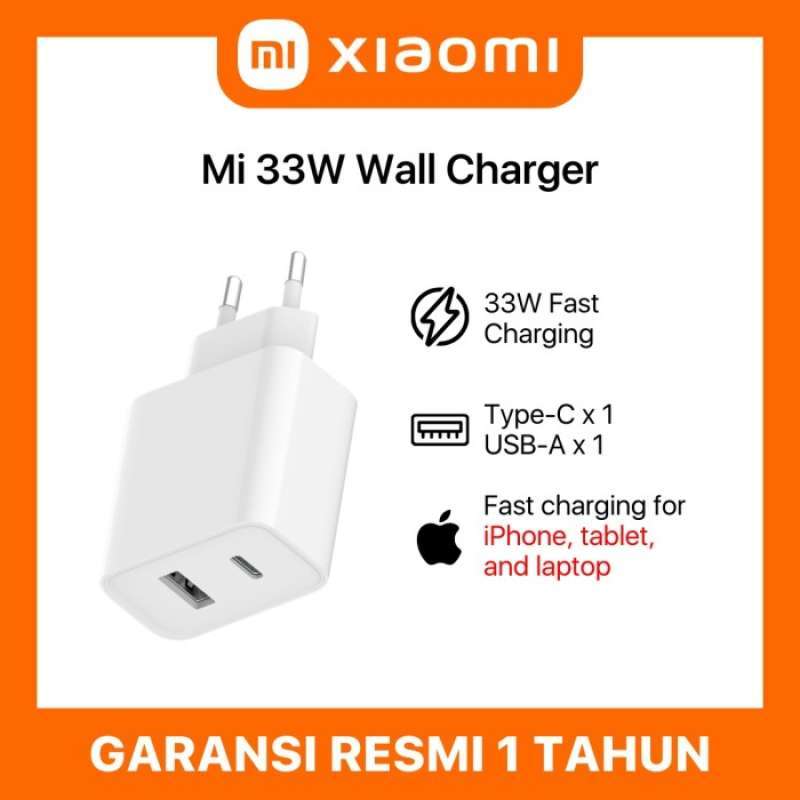 Jual Xiaomi Mi 33w Wall Charger ( Type-c + Type-a ) Kepala Hp Di Seller ...