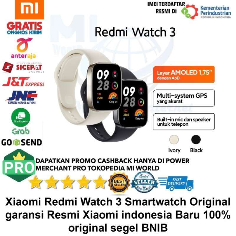 Jual Xiaomi Redmi Watch 3 Original Jam Tangan Xiaomi Watch3 Baru Resmi ...