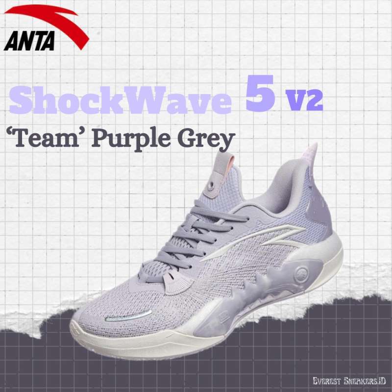 Promo Sepatu Basket Anta Shock Wave 5 Team V2 'purple Grey' 112411606-4 ...
