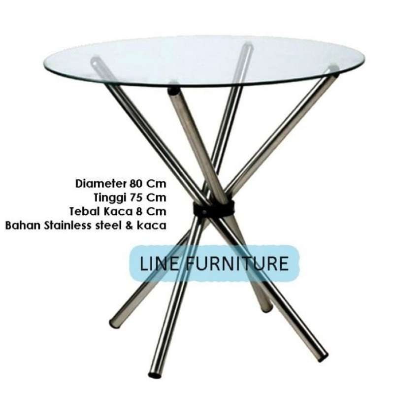 Promo Sale Meja Bulat/meja Kaca/meja Bundar Diameter 80 Cm Diskon 8% Di Seller Tubruks - Kramat ...