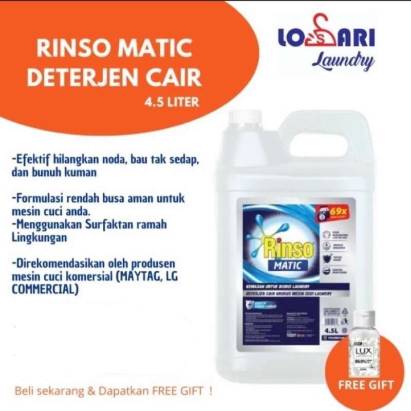 Jual Rinso Matic Professional Deterjen Cair 5 Liter Di Seller Yama ...