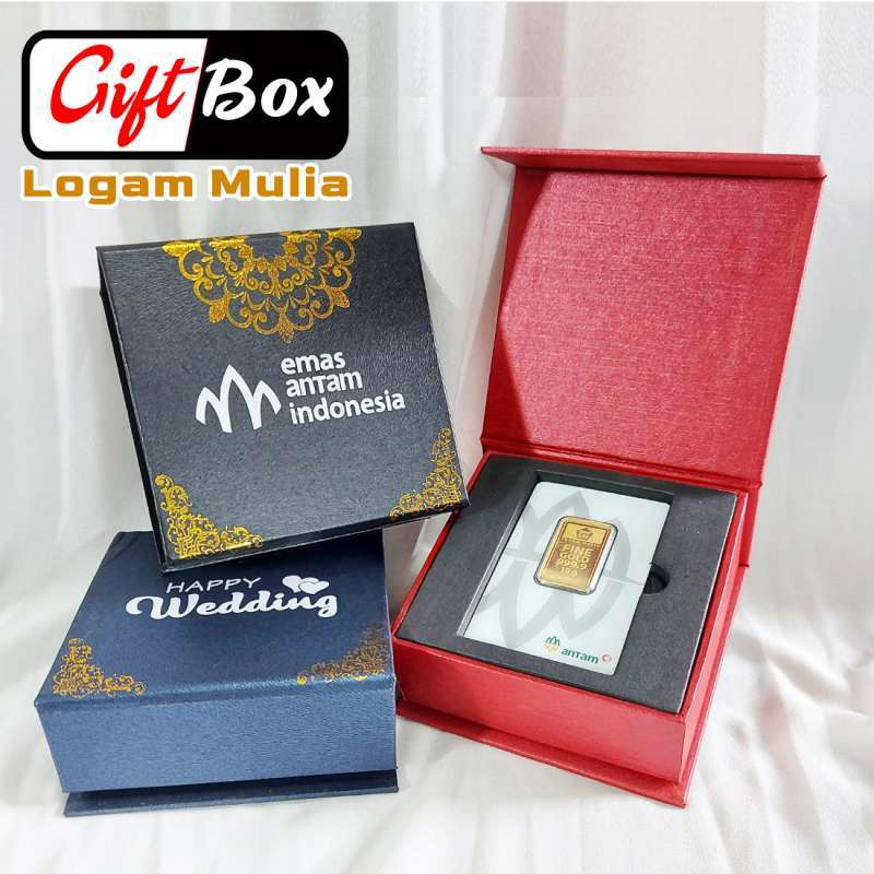Promo Gift Box Emas Kotak Kado Souvenir Hampers Untuk Logam Mulia Antam ...