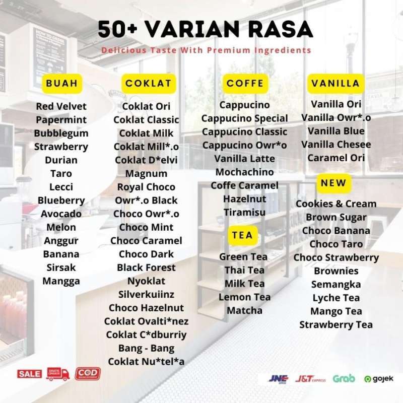 Jual 250 Gr Part 2 Serbuk Minuman Aneka Rasa Bubuk Minuman Boba ...