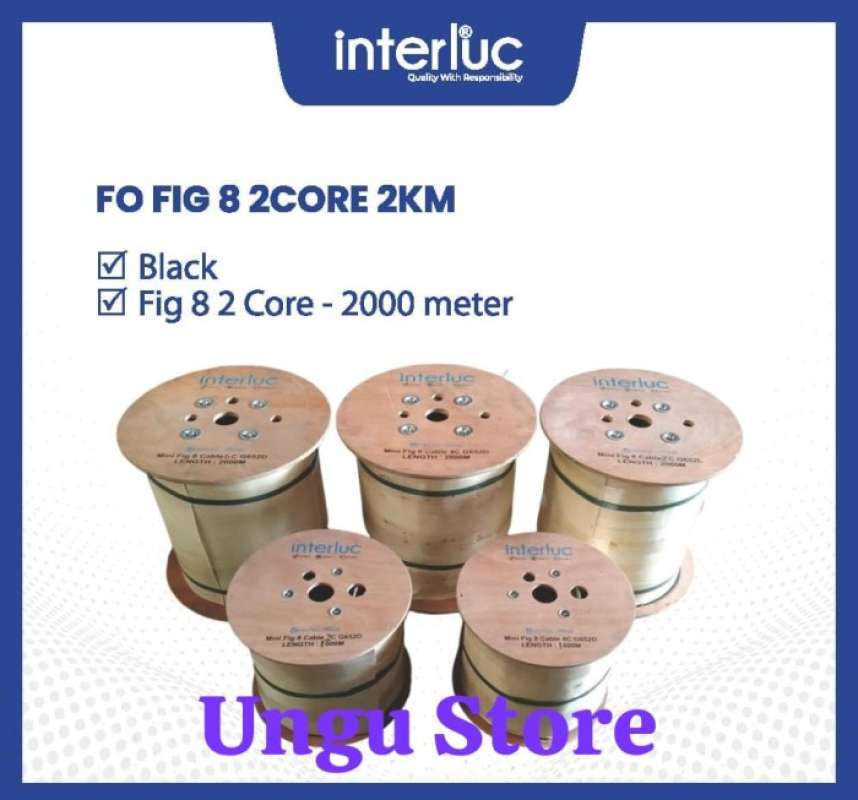 Jual Kabel Fiber Optic Ku Fig8 Interluc 2core 2000 Meter Kabel Udara ... Jual Kabel Fiber Optic Ku Fig8 Interluc 2core 2000 Meter Kabel Udara ...