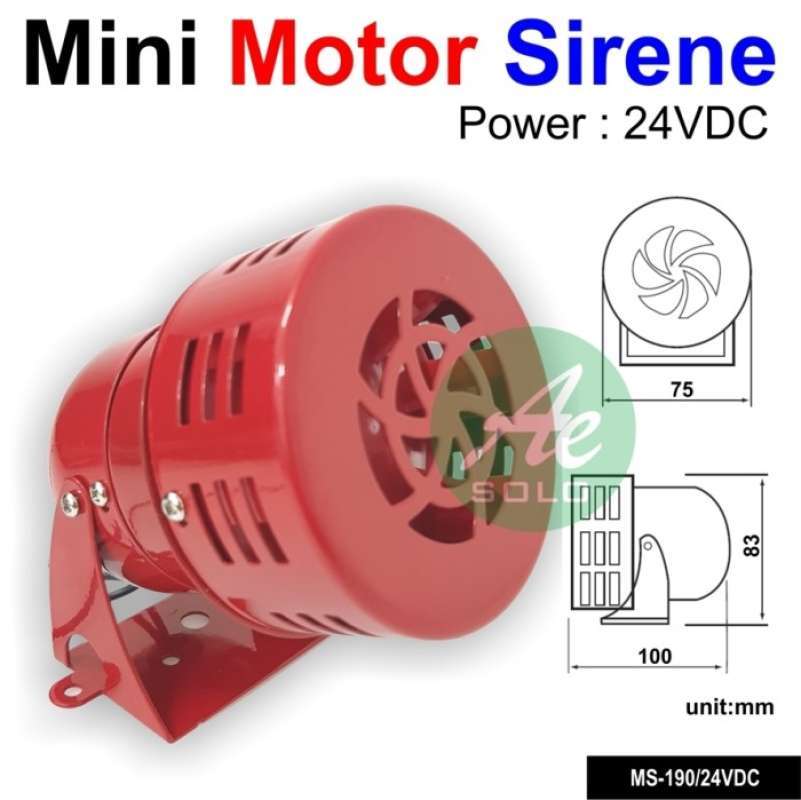 Promo Baby Mini Motor Sirene Ms-190 3 24vdc Red Metal Sirine Siren ...