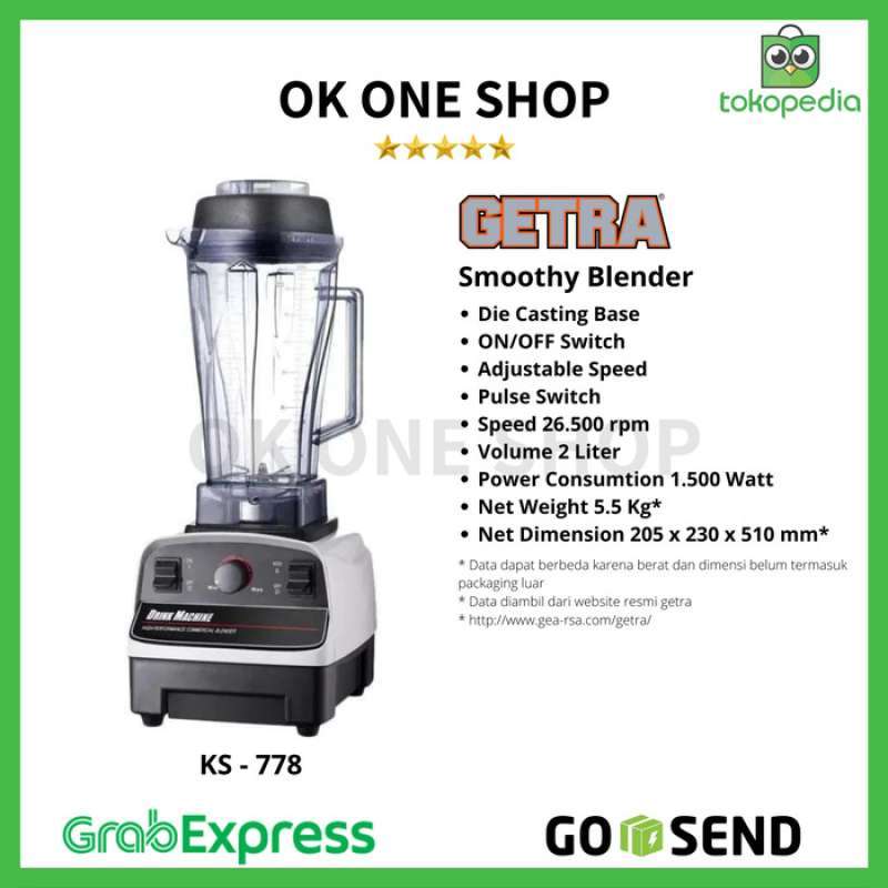 Promo Getra Heavy Duty Blender Ks-778 Diskon 23% Di Seller Teemee Store - Kebon Kacang, Kota ...