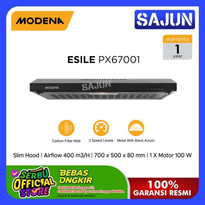 Promo Modena Px 7001 Cooker Hood Px7001 70 Cm Slim Cooker Hood Esile ...