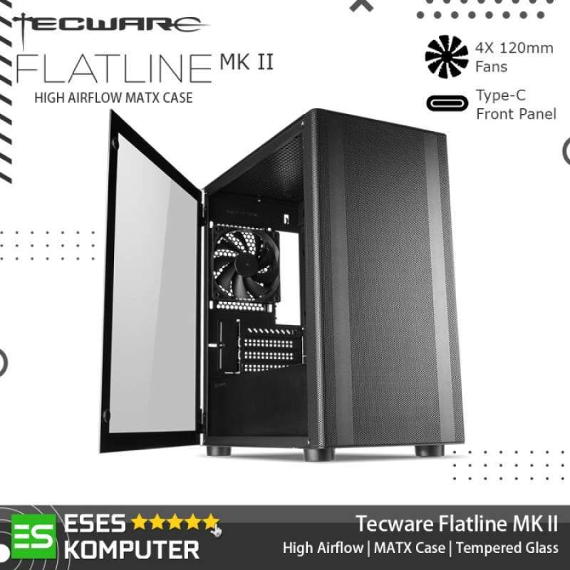 Jual Case Tecware Flatline Tg Mk 2 | High Airflow Gaming Matx Case | 4x ...