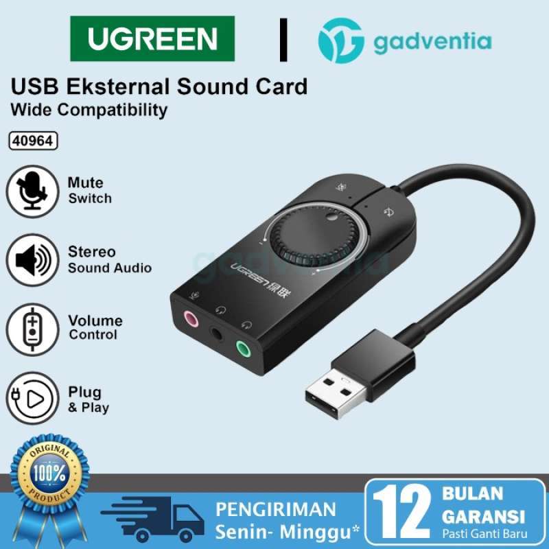 Jual Ugreen 40964 Sound Card External Stereo Sound Audio Adapter Laptop ...