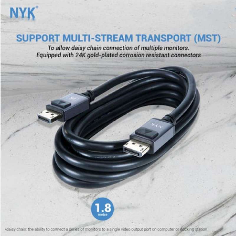 Jual Kabel Display Port To Display Port Nyk/male To Male 8k Uhd Hdr Di ...