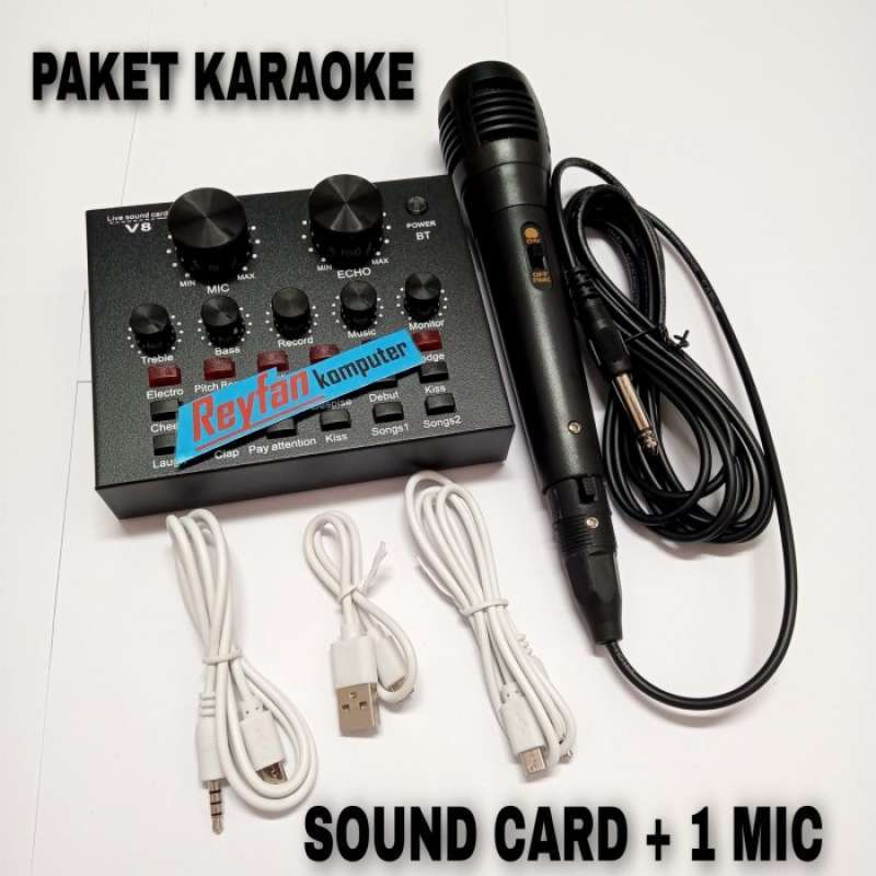 Jual Paket Sound Card Live Mixer Audio Usb External Soundcard Broadcast ...