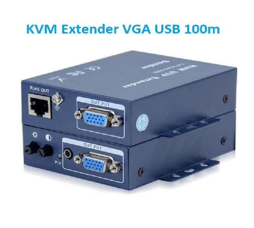 Jual Kvm Vga Extender 100m Full Hd Usb Via Kabel Lan Utpkvm Vga ...