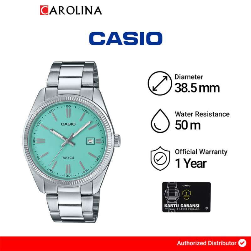 Jual Casio General Mtp-1302pd-2a2 Mtp-1302pd Blue Tiffany Stainless ...