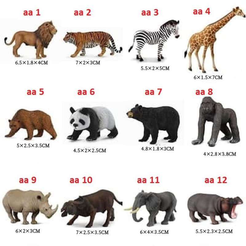 Jual Mainan Hewan Binatang Hutan Darat Singa Harimau Beruang Gajah Kuda ...