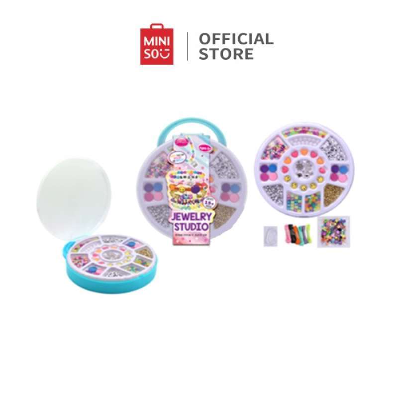 Jual Miniso Mainan Anak-anak Set Kotak Bundar Portabel Manik-manik Diy ...