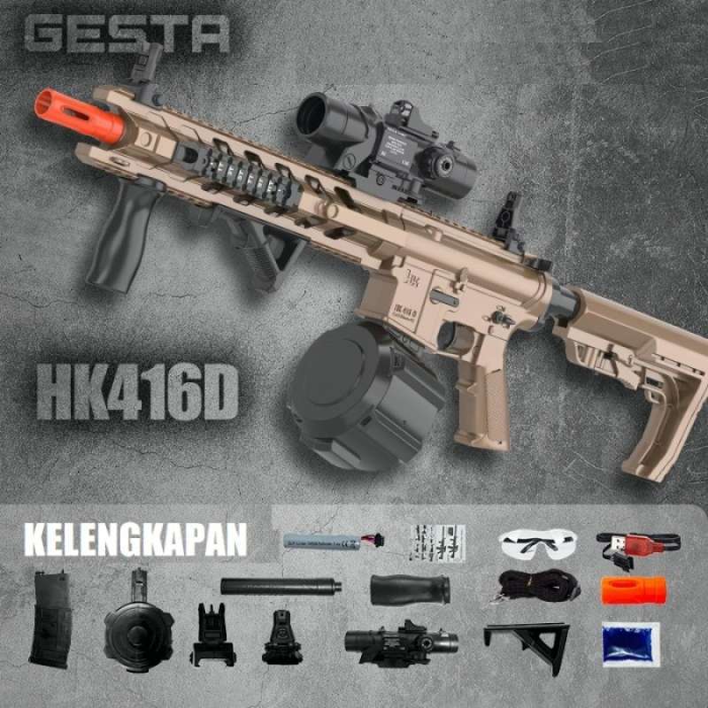 Jual Hk416d Electric Water Gel Blaster Orbeez Toy M416 Gelblaster Kids Boy - Hitam Di Seller ...