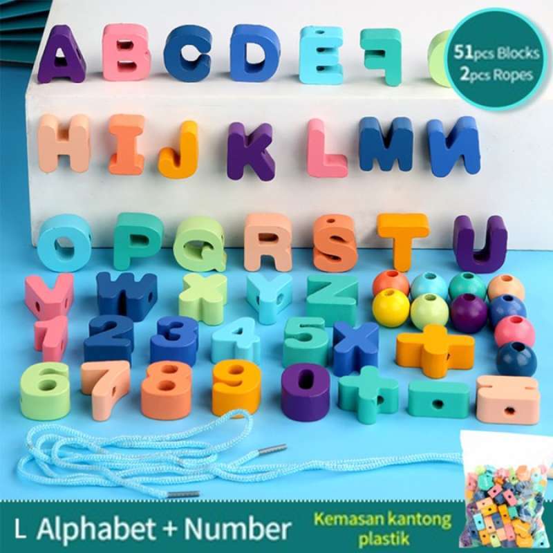 Jual Taiyo Mainan Anak 3d Blok Kayu Wooden Block Set Puzzle Angka Huruf ...