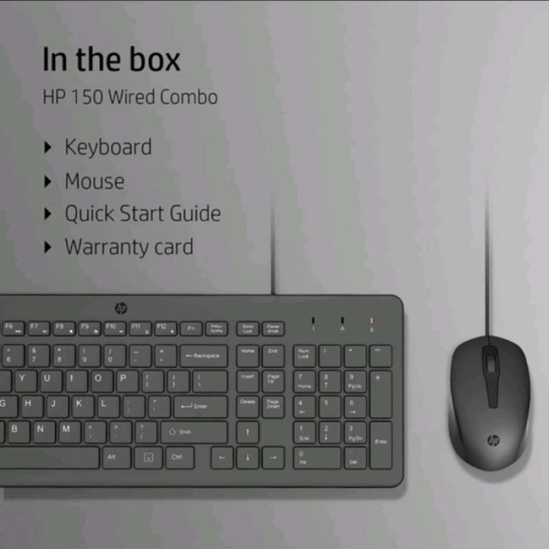 Promo 100% Produk Ori Keyboard Mouse Combo Hp 150 Wired Usb Barang 100% Original Dan Baru Diskon ...