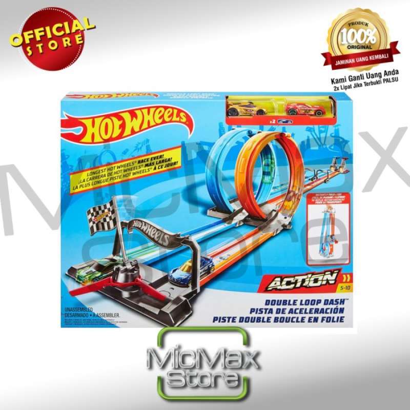 Jual Hot Wheels Hotwheels Action Double Loop Dash Track Playset Gfh85 ...