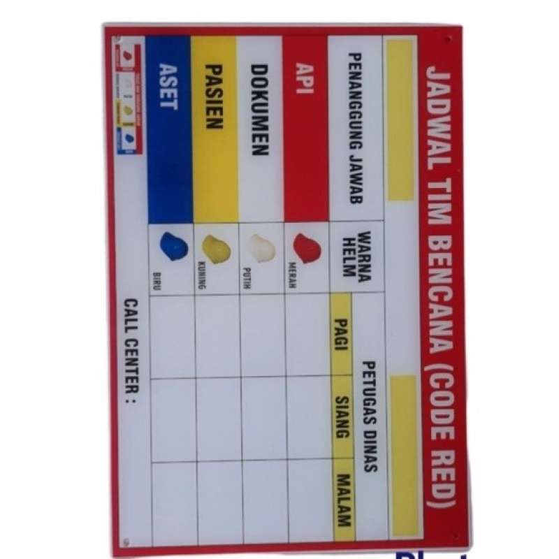 Jual New Papan Akrilik Jadwal Tim Bencana, Papan Code Red, Papan Siaga Di Seller Velvet Store ...