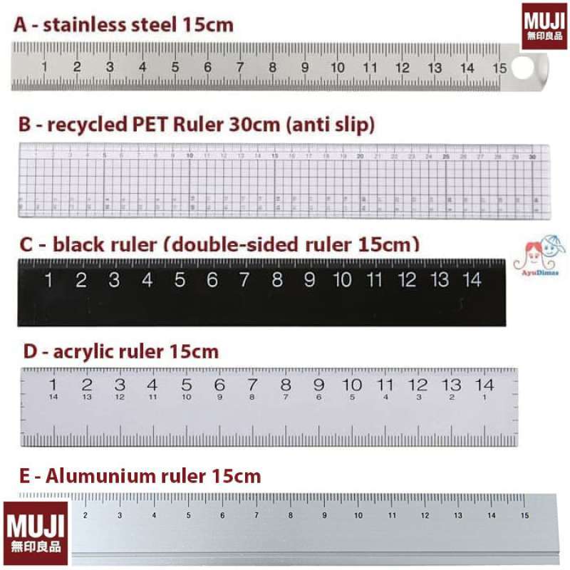 Jual Muji - Stainless / Alumunium / Plastic Ruler - Penggaris - Eee Di ...