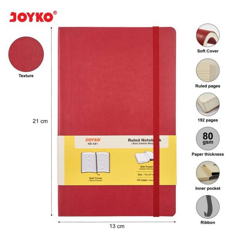 Jual Joyko Notebook Diary A5 Soft Cover / Buku Jurnal Joyko A5 Warna Nb ...