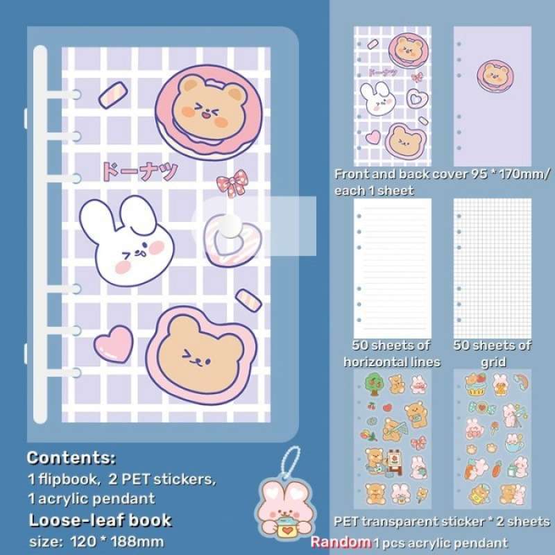 Jual Binder A6 Diary Book Korea Style Buku Diary Set Isi 100 Lembar ...