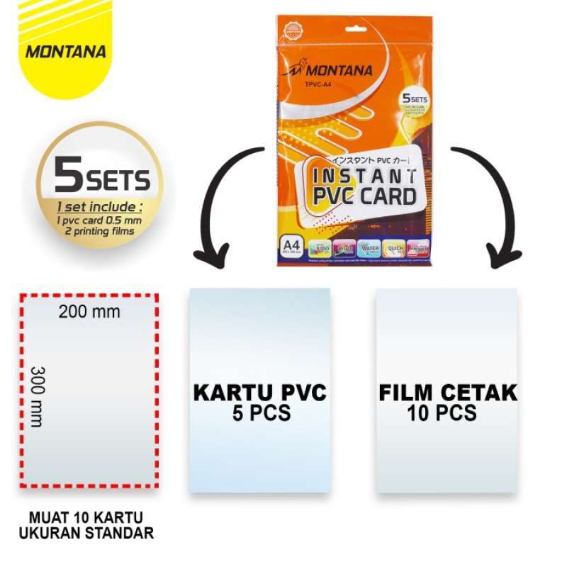 Jual Montana Instan Pvc Card / Kertas Pvc Bahan Id Card / Ukuran A4 Di ...