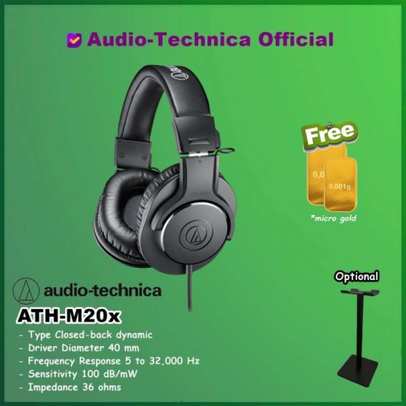 Jual Audio-technica Ath-m20x M20 X Professional Monitoring Headphones - M20xbt White Di Seller ...