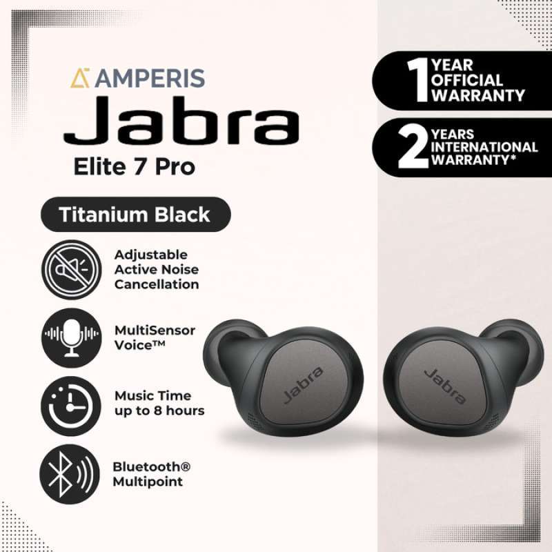 Jual Jabra Elite 7 Pro True Wireless Earbuds Tws - Titanium Black Di ...