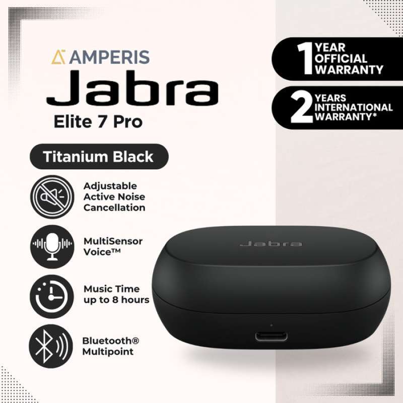 Jual Jabra Elite 7 Pro True Wireless Earbuds Tws - Titanium Black Di ...