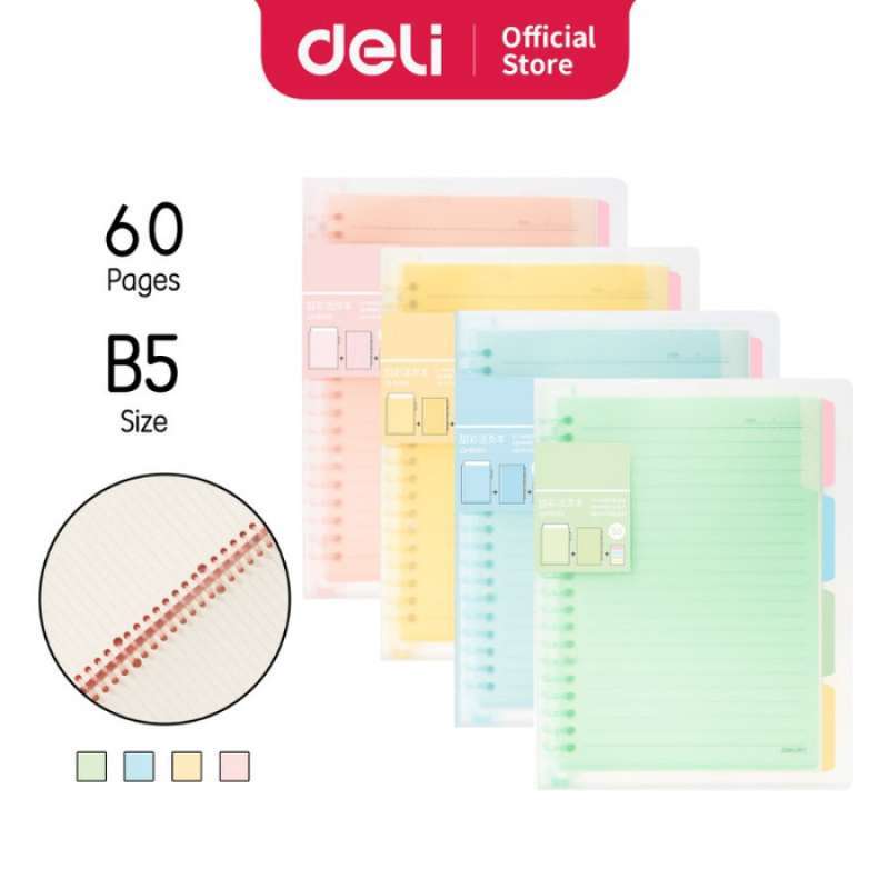 Jual Deli Binder File Loose Leaf Ukuran A5/b5 Isi 60 Halaman Di Seller ...