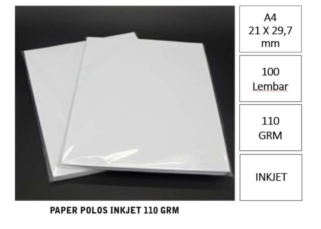 Jual Paper / Kertas Foto Inkjet 110 Grm A4 Isi 100 Pcs Di Seller ...