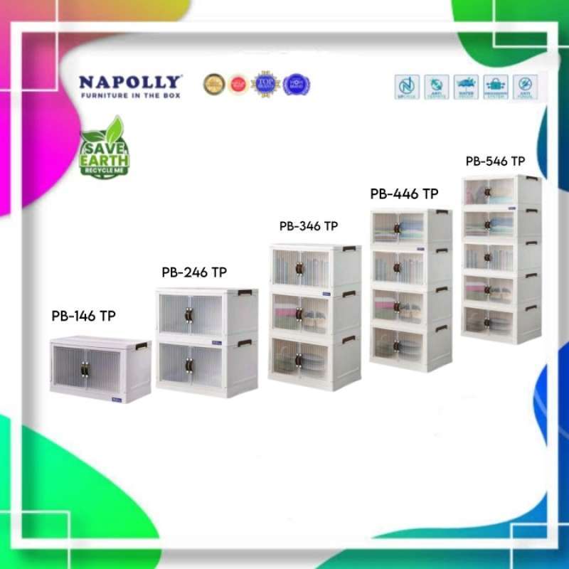 Jual Napolly Lemari Plastik Rak 1 Susun Poli Box Box Lipat Serbaguna Di ...
