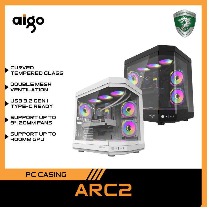 Jual Aigo Arc2 M-atx Curve Pc Casing [no Fan] Di Seller Darkflash ...