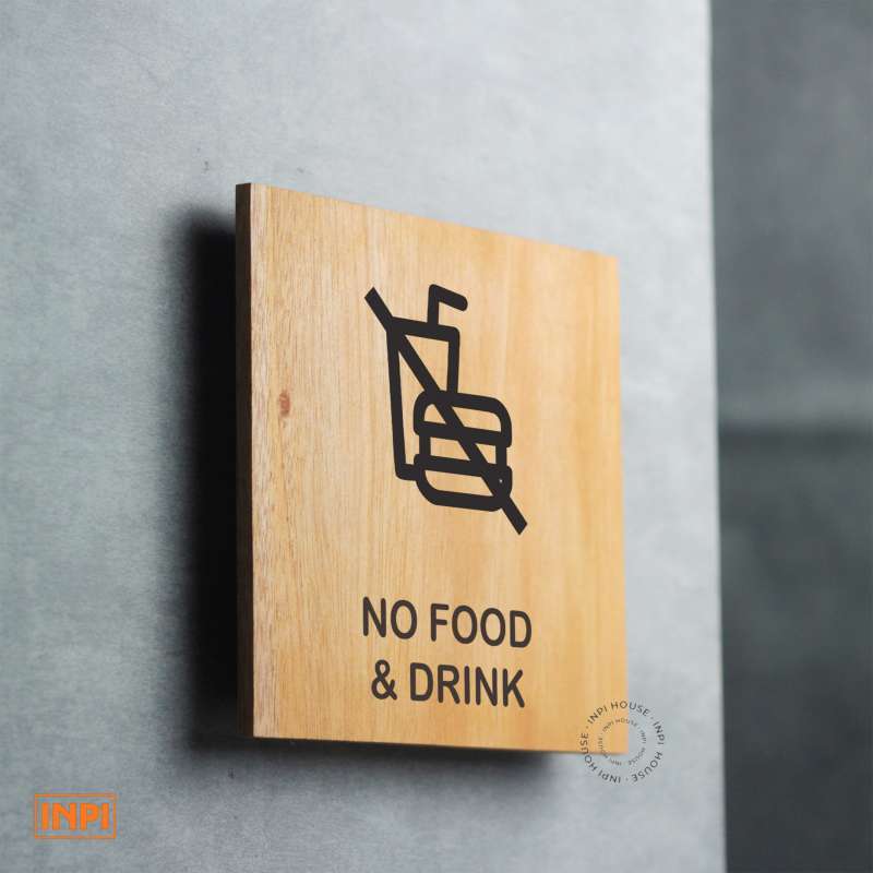 Jual Inpi - Sign Kayu Mahoni Persegi No Food And Drink Di Seller Inpi ...