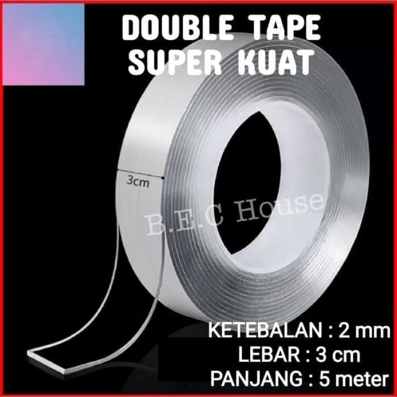 Jual Double Tape Nano Magic Tape Bec House Selotip Isolasi 5m X 3cm X 2mm Di Seller Kingyo ...