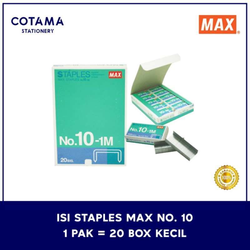 Jual Isi Staples Max No. 10-1m Original - 1 Pack Isi 20 Box Di Seller ...