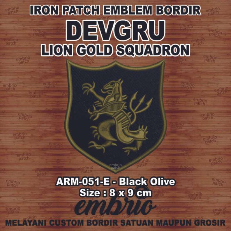 Jual Arm-050 Patch Devgru Lion Gold Squadron Team 6 Us Naval Nswd Navy Seal - Arm-051-a Gold Di ...