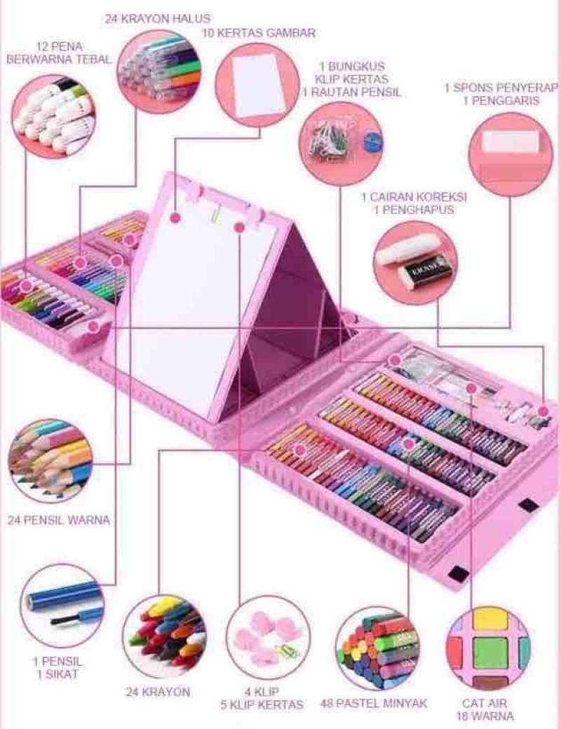 Jual Crayon Spidol Pensil Warna Set Anak Alat Melukis Mewarnai Gambar ...