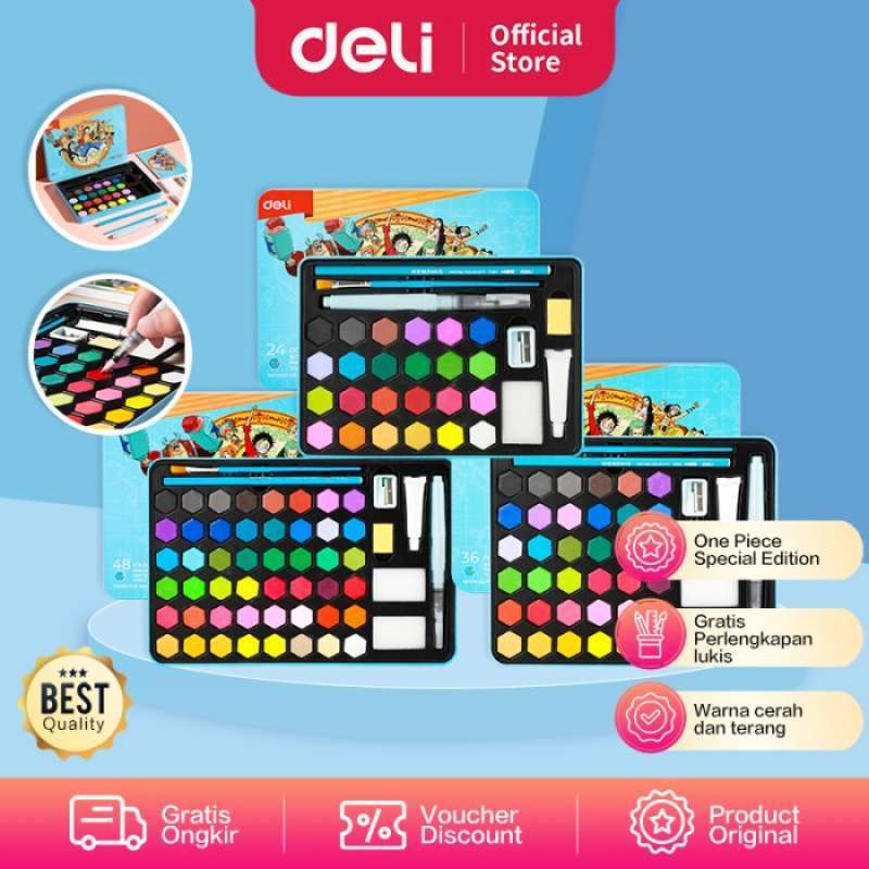 Jual Deli Watercolor Painting / Set Cat Air Padat Edisi One Piece Cc16 ...