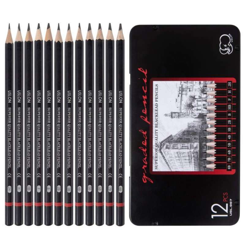 Jual Isi 12 Pensil Sketsa Pensil Gambar Drawing Pencil Set Charcoal Pencils Di Seller Regstore ...