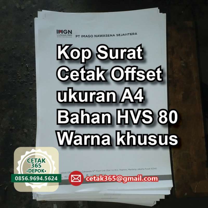 Jual Kop Surat A4 2 Warna Hvs 80 - Cetak Offset - Letter Head - 2 Warna ...