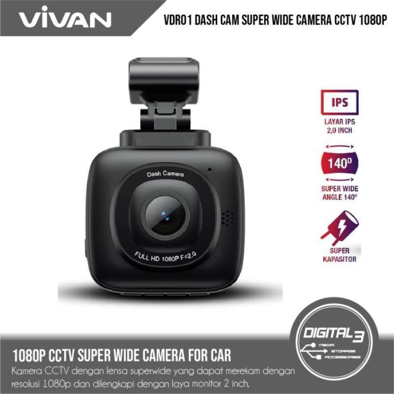 Jual Dash Cam Mobil Vivan Vdr01 Super Wide Angle 1080p Hd Cctv Camera ...