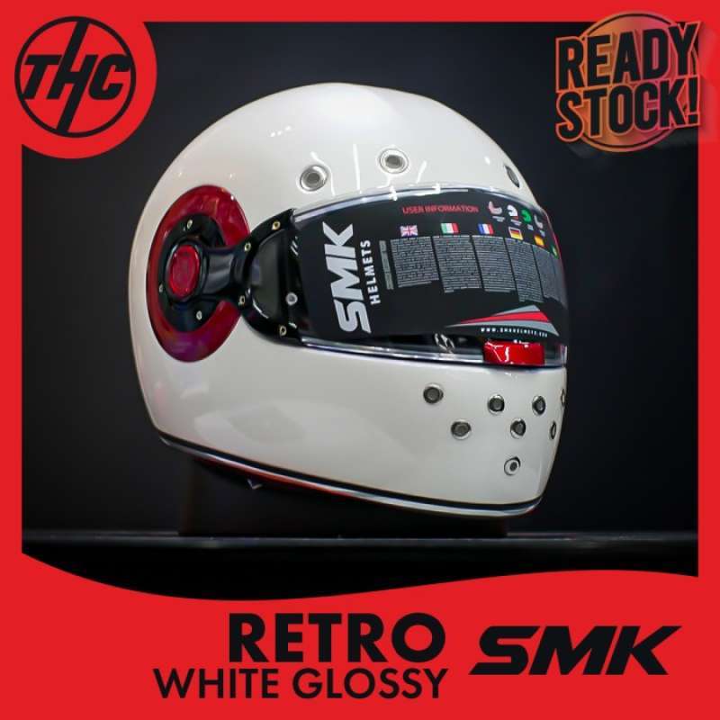 Jual Helm Smk Retro White Glossy Full Face Helmet Smk Di Seller Suzuka ...
