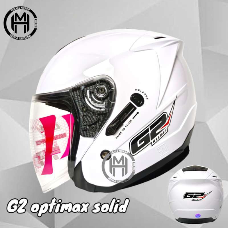 Jual Helm G2 Optimax Solid|half Face Doubel Visor|model Dinamic - L ...