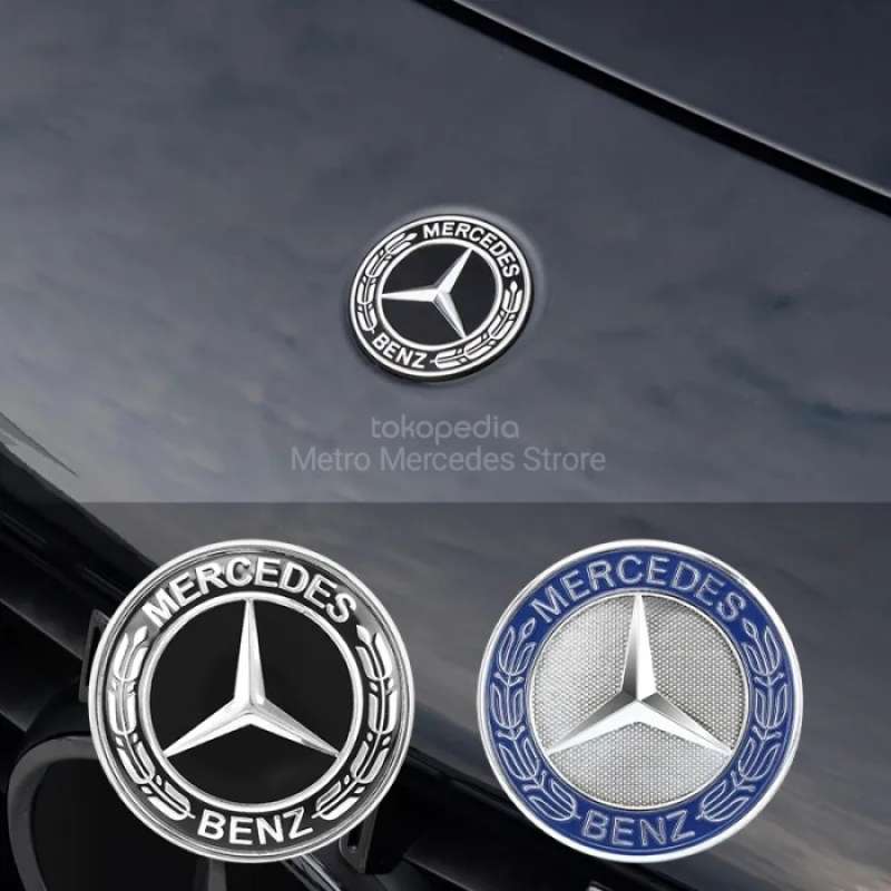 Jual Logo Kap Mesin Mercedes Benz Hood Emblem Mercy Badge Star Biru ...