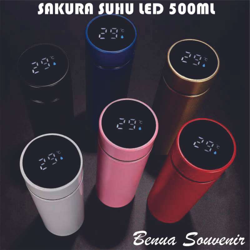 Jual Termos Suhu Led Temperatur Tumbler Sakura Polos 500ml - Gold Di ...
