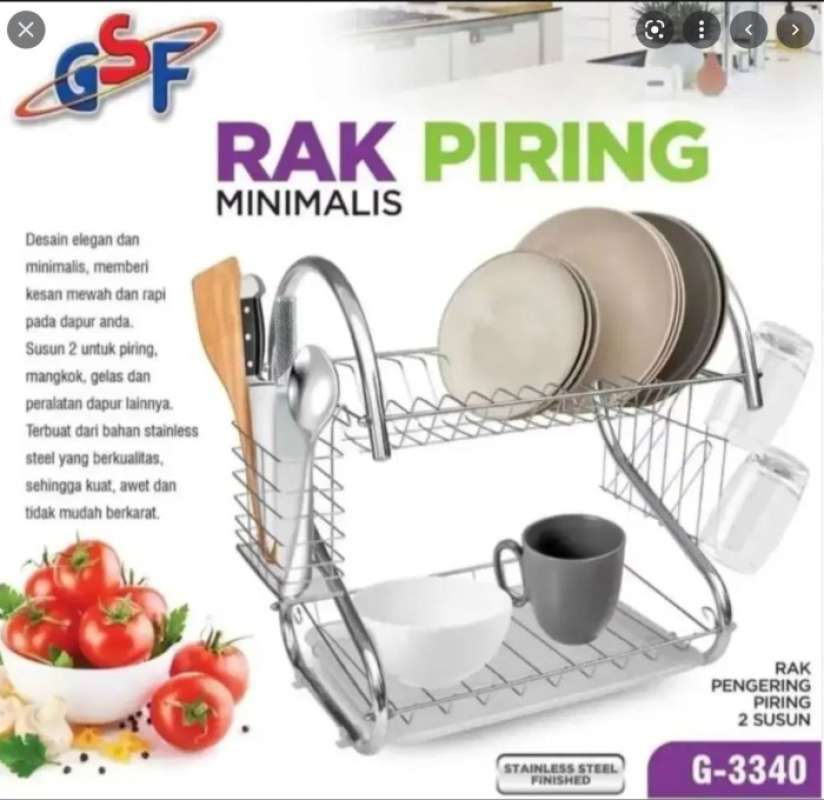 Jual Rak Piring Susun Stainless Steel Gsf Rak Dapur G 3340 Di Seller ...